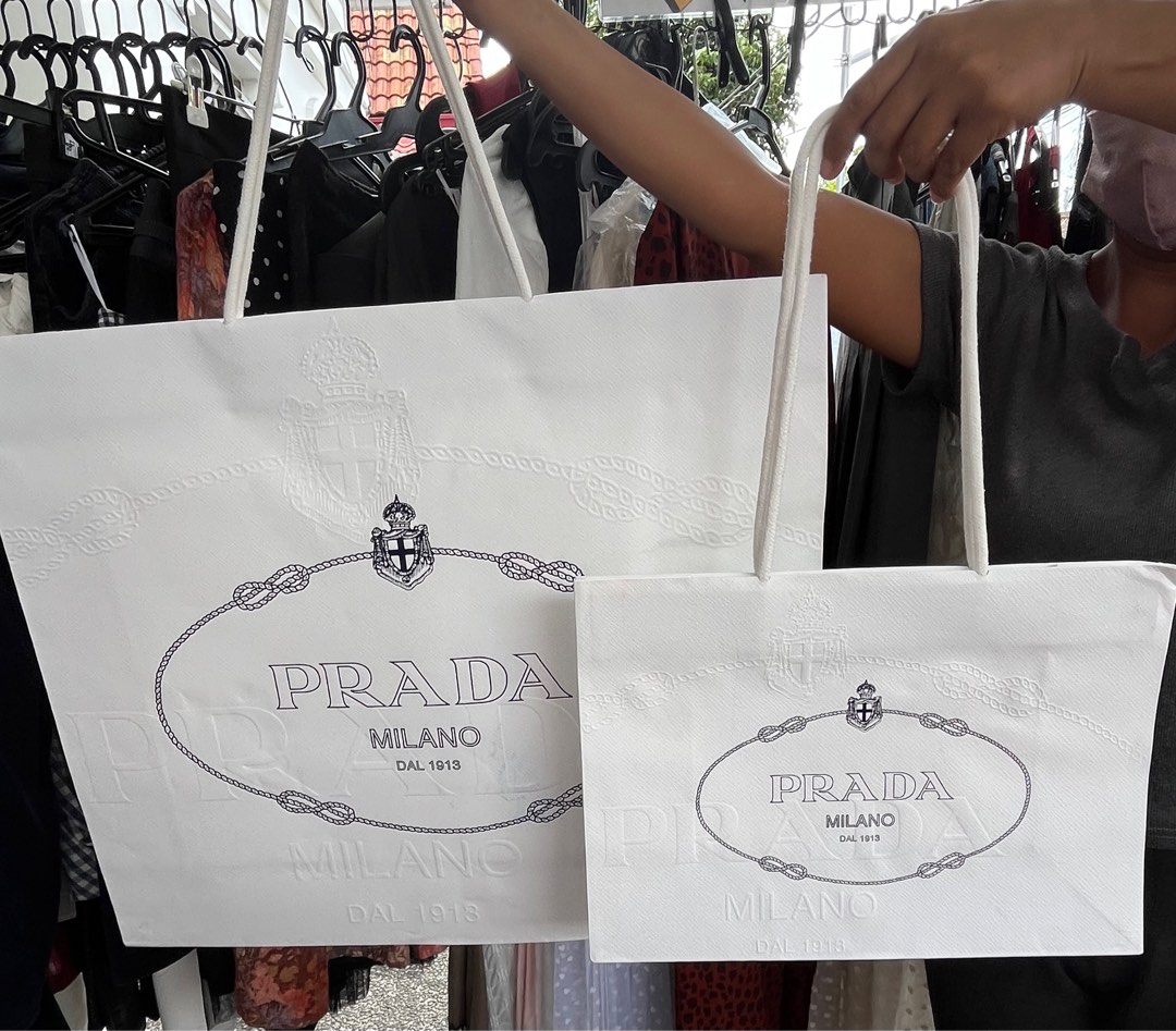 Prada paper bags, Luxury, Bags & Wallets on Carousell
