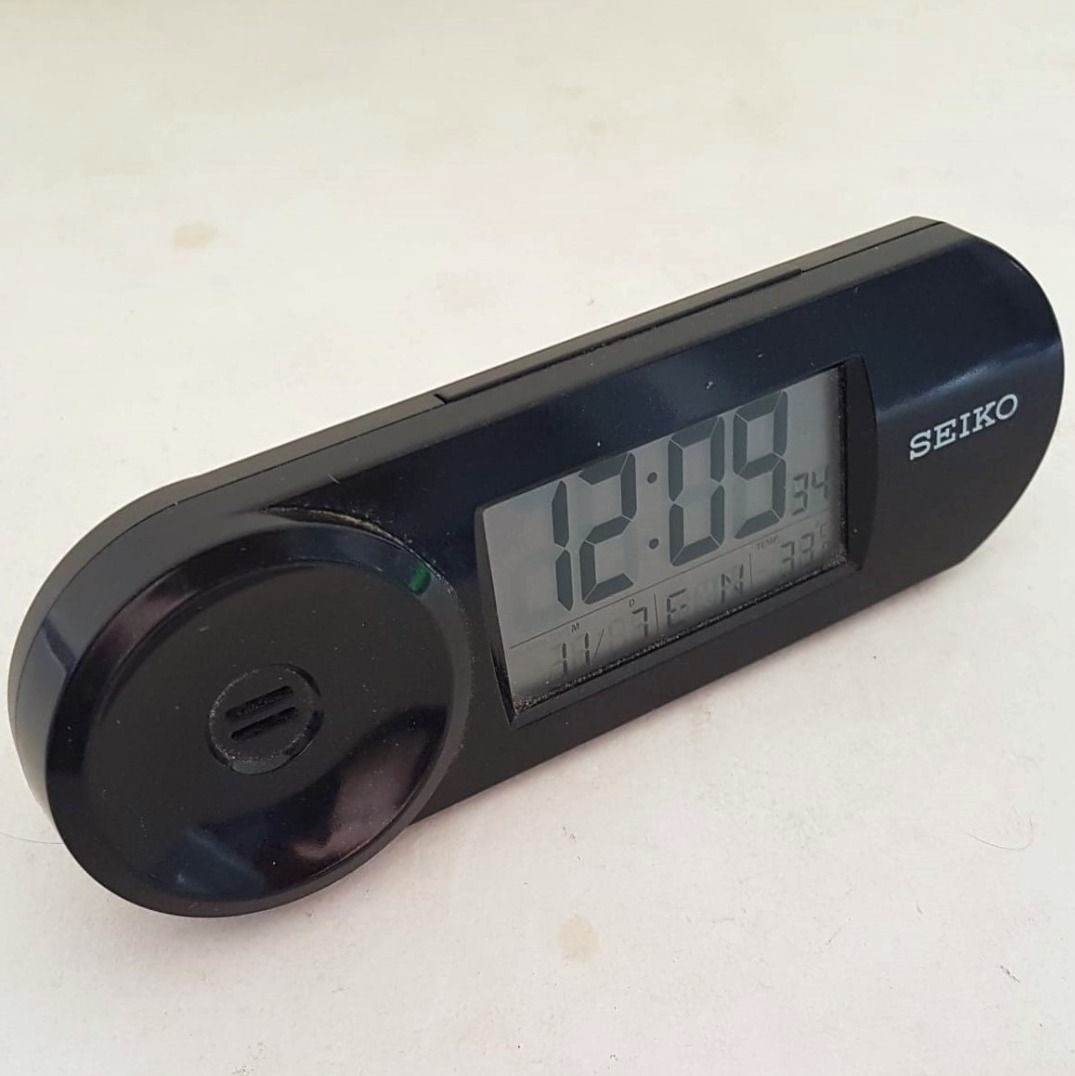 Retro Gadget, Seiko LCD LED Travel Alarm Clock, Model QHL067K, Calendar ...