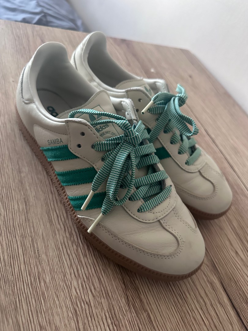 SAMBA OG Shoes - Unique Green laces, Men's Fashion, Footwear, Sneakers ...