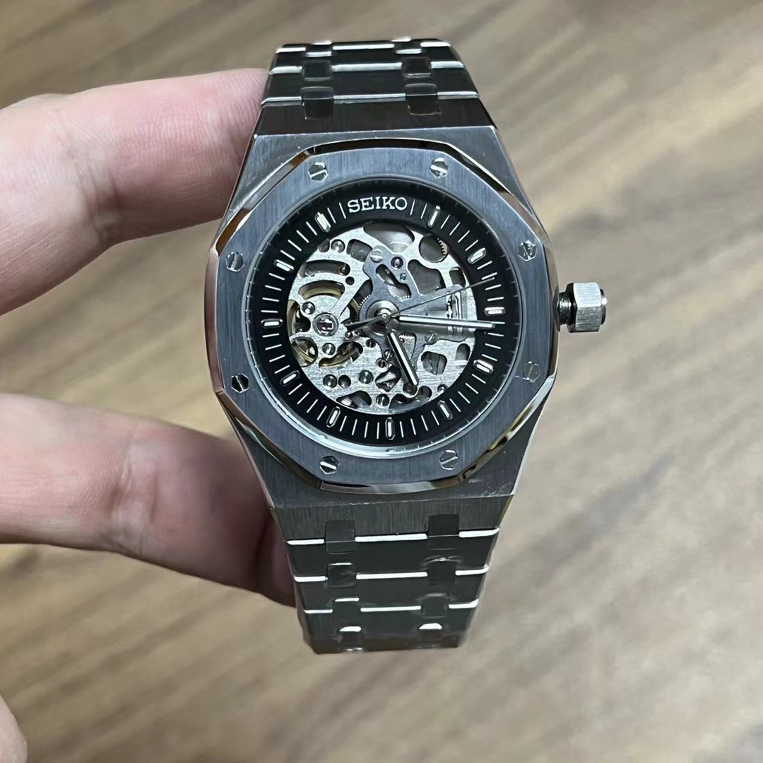 Seiko mod skeleton ap style custom watch, Men's Fashion, Watches ...