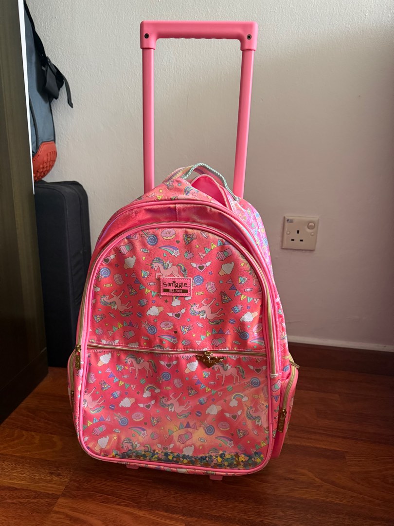 Smiggle backpack with wheels, Babies & Kids, Babies & Kids Fashion on ...