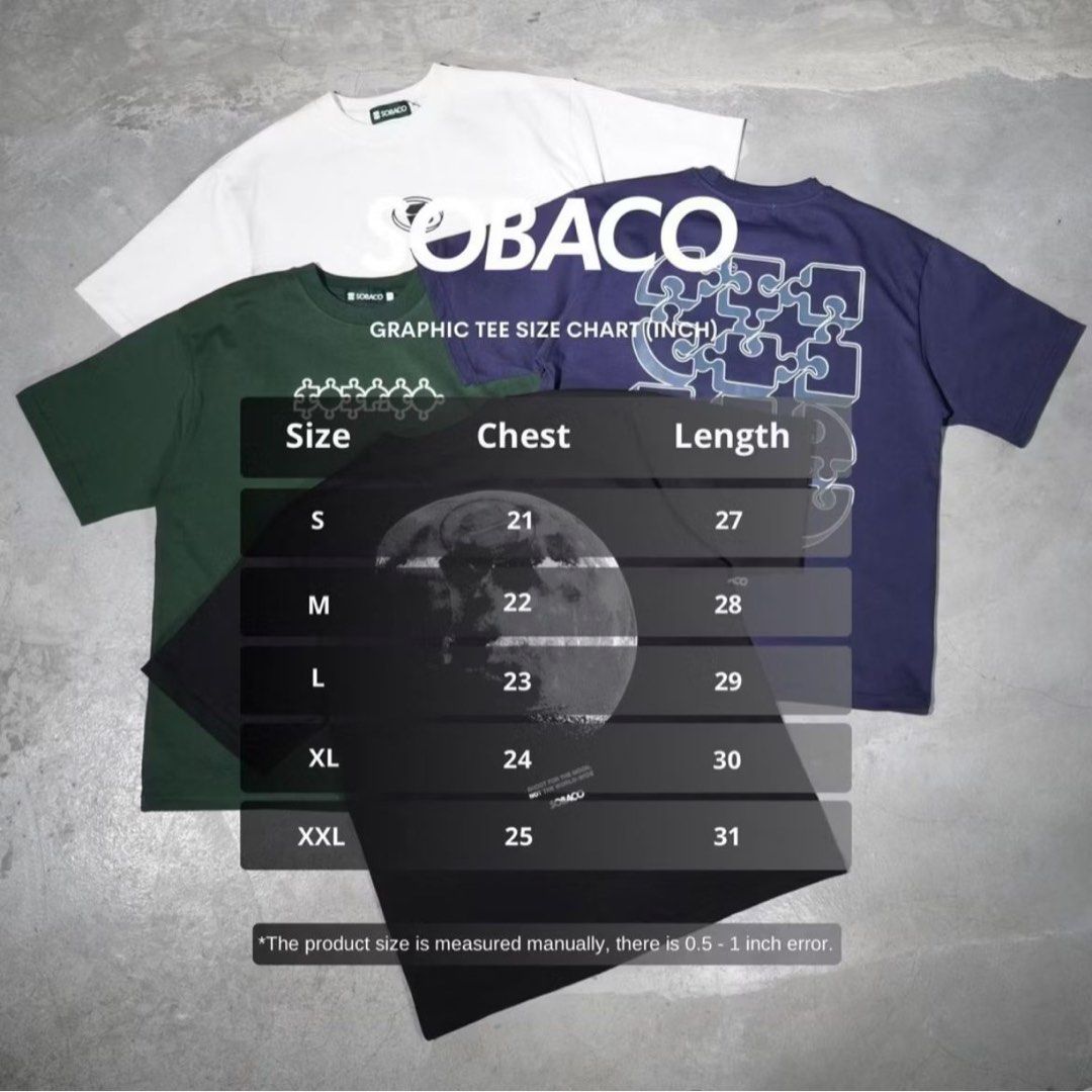 SOBACO S LOGO PUZZLE TEE GTO6 (LIMITED EDITION), Men's Fashion, Tops & Sets, Tshirts & Polo ...
