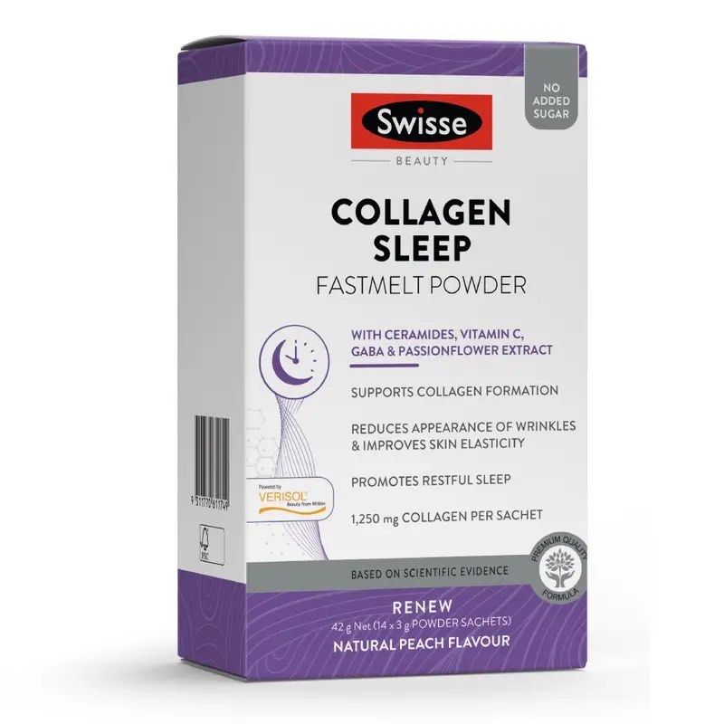 Swisse Collagen Sleep Fastmelt Powder, Health & Nutrition, Health ...
