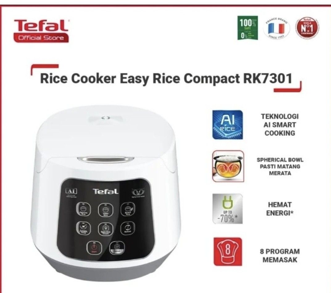Tefal 1L RK7301 Rice Cooker, 5.5cups,brand new seal, 2 years local warranty, TV & Home ...