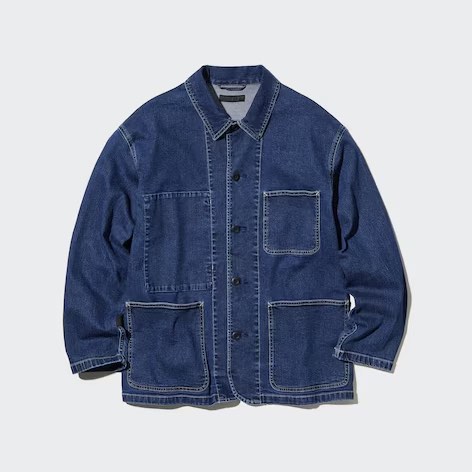 Uniqlo Utility Jacket (Denim) - Blue, Men's Fashion, Coats, Jackets and ...