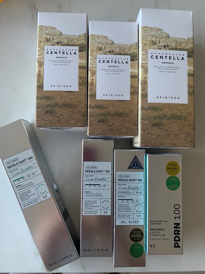 VT Cosmetics Needle Shot 100/300/700 Essence, Skin1004 Centella Ampoule ...