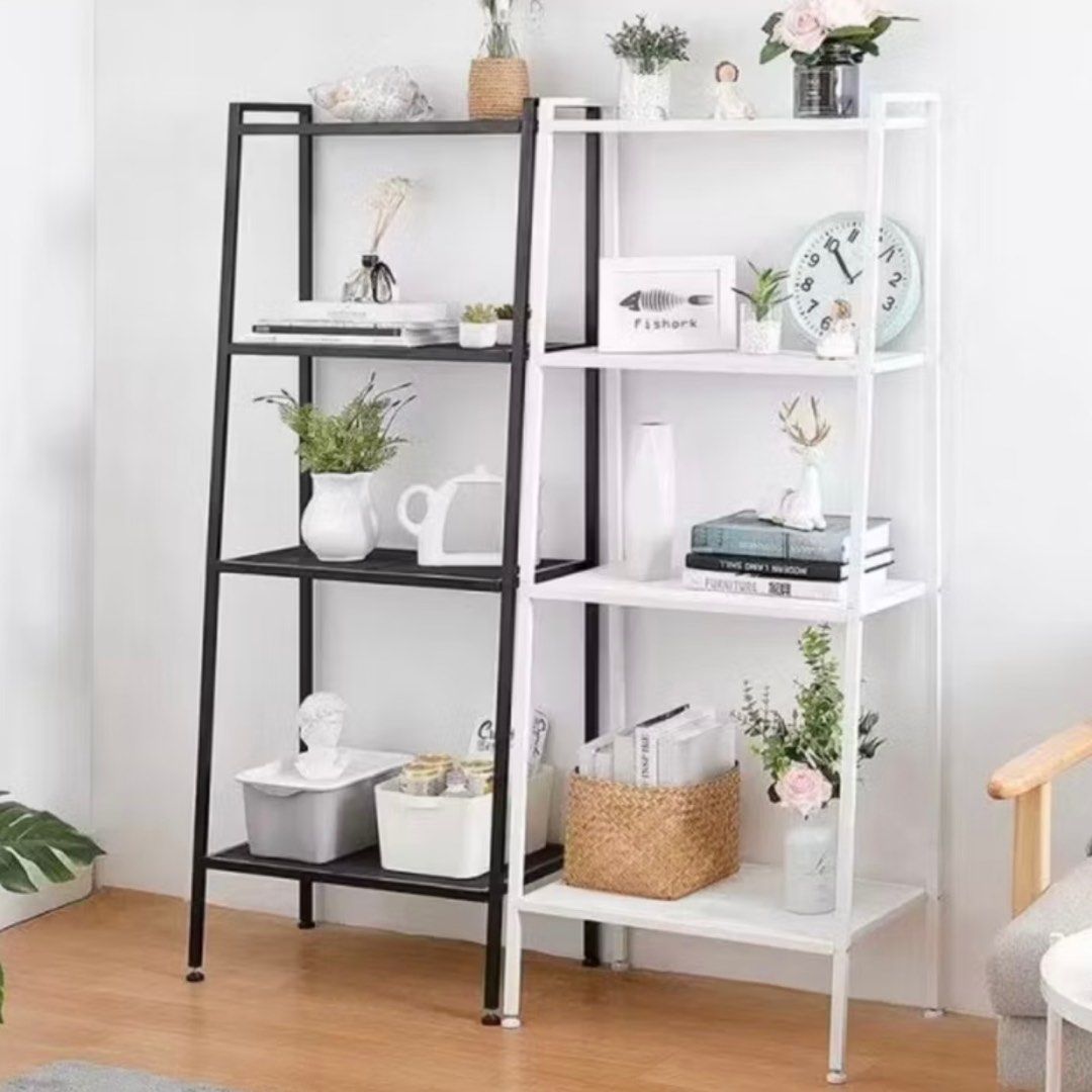 White Ladder Shelf | Modern Ladder Bookshelf | Five-Tier Home Display ...
