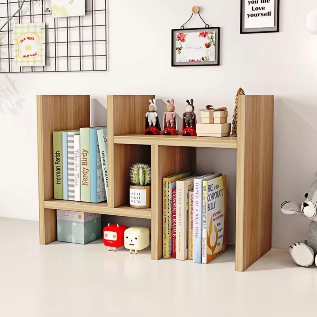 Wooden Bookshelf Organizer | Desktop Book Cabinet | Storage Display ...