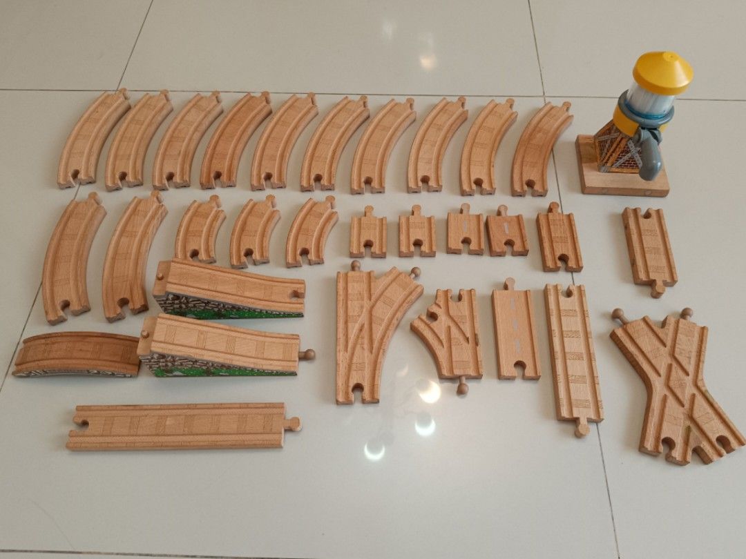Wooden Train Track Set, Hobbies & Toys, Toys & Games on Carousell