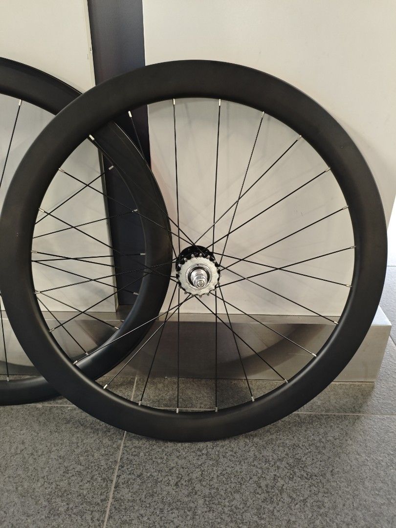 Carbon TRACK 50mm Wheelset for Fixie/fixed gear bicycle rims, Sports ...