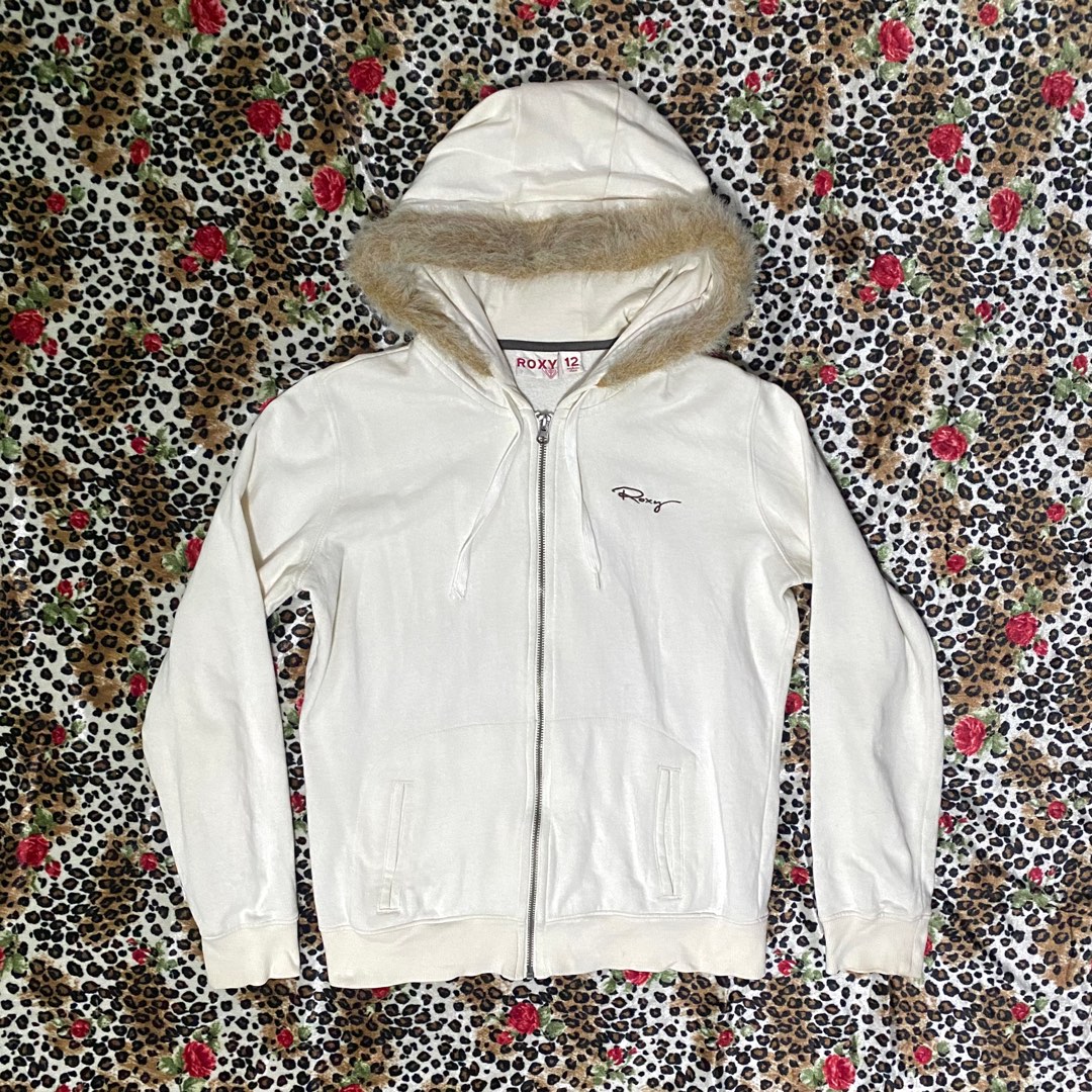 Y2K Roxy Furr Zip Up Hoodie, Women's Fashion, Coats, Jackets and ...