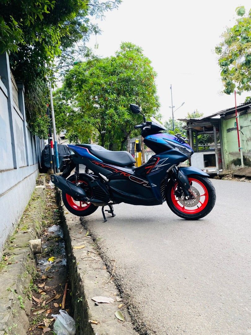 Yamaha all New aerox cyber city stnk hilang bluecore, Motor di Carousell