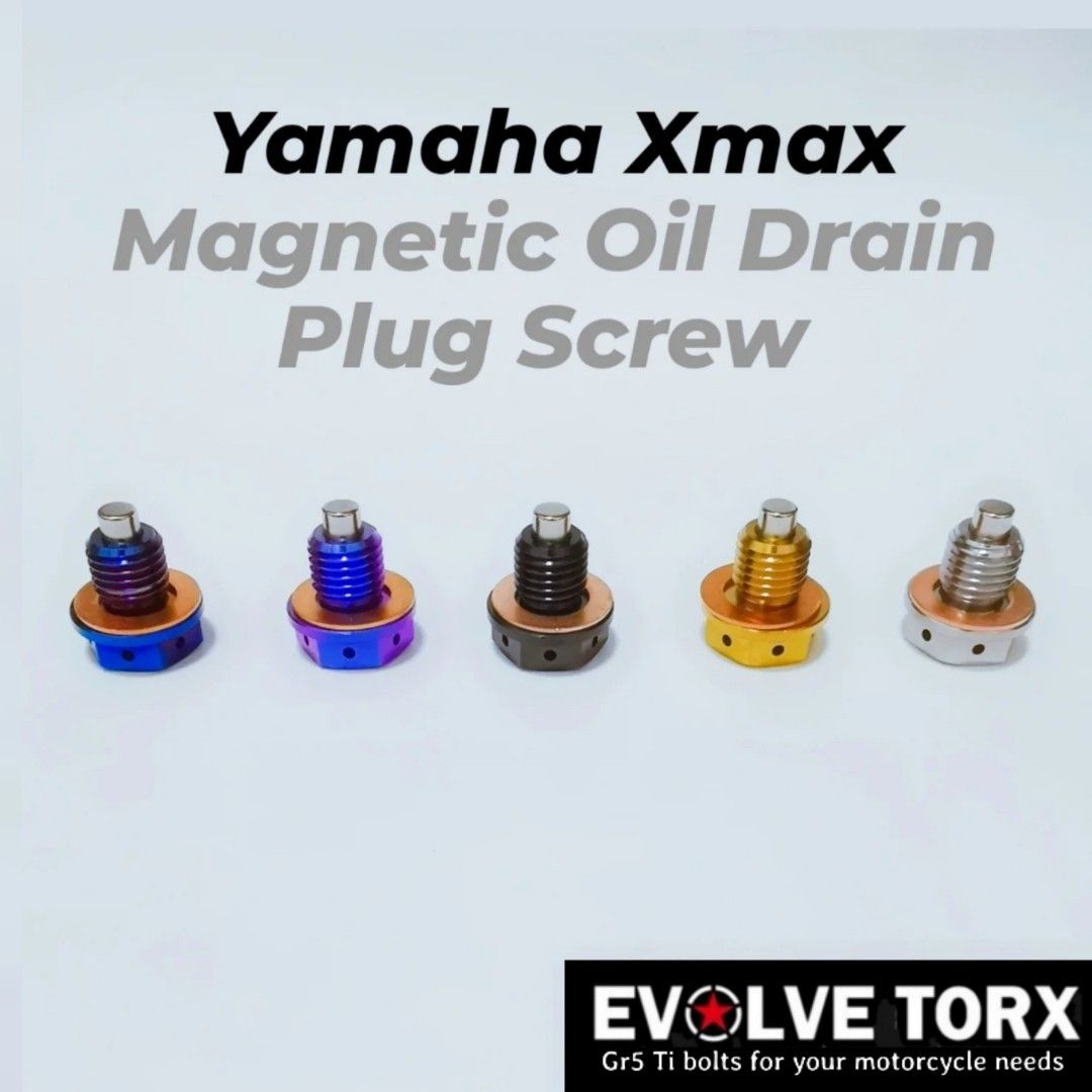 Yamaha Xmax Magnetic Oil Drain Plug Titanium Screw (1pc), Motorcycles ...