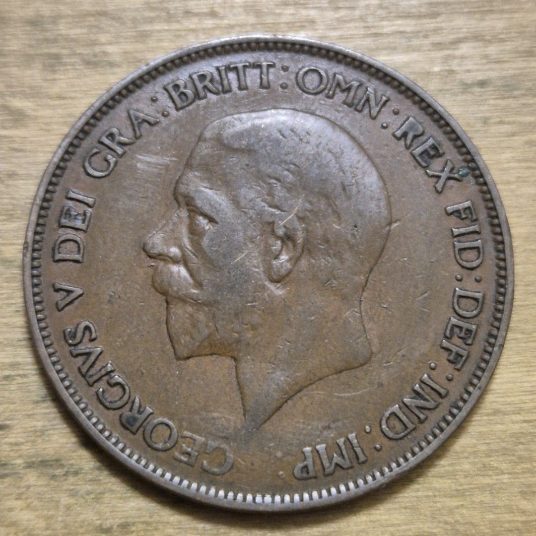 1929 Great Britain King George V Penny Coin, Hobbies & Toys ...