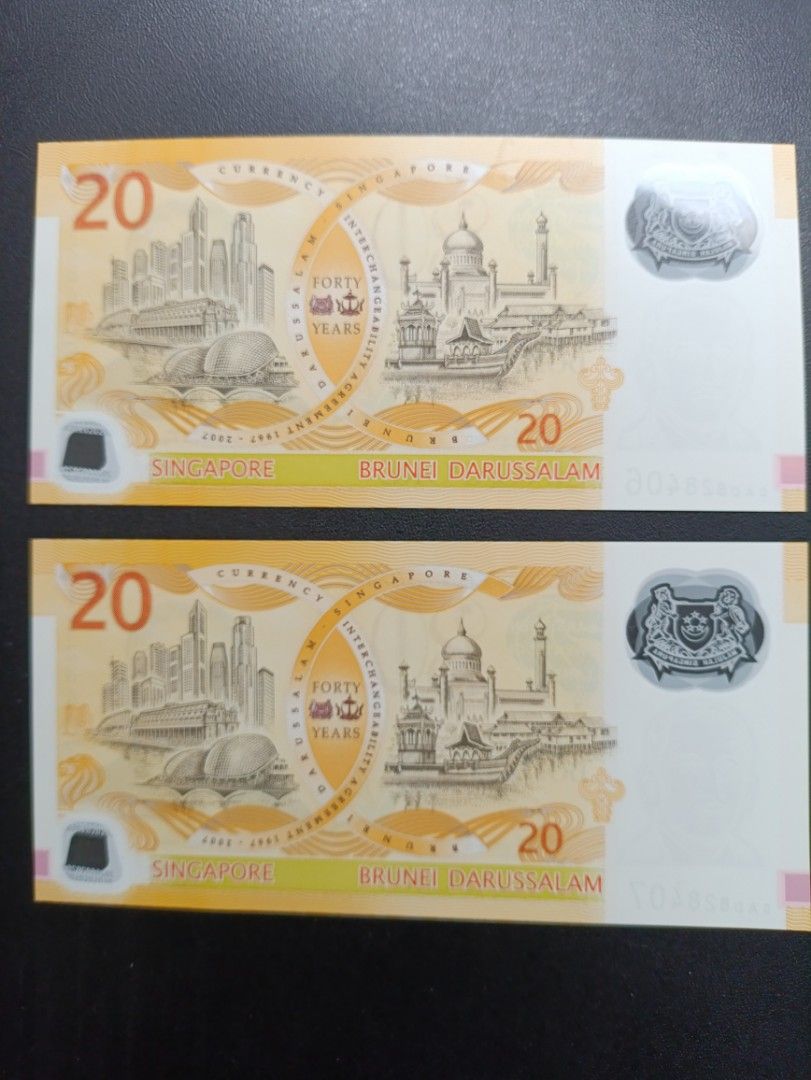 2007 Singapore CIA 2 run $20 polymer notes, Hobbies & Toys, Memorabilia ...