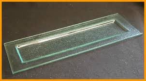 RECTANGLE CLEAR TEXTURED GLASS PLATE WITH INDENT, Furniture & Home ...