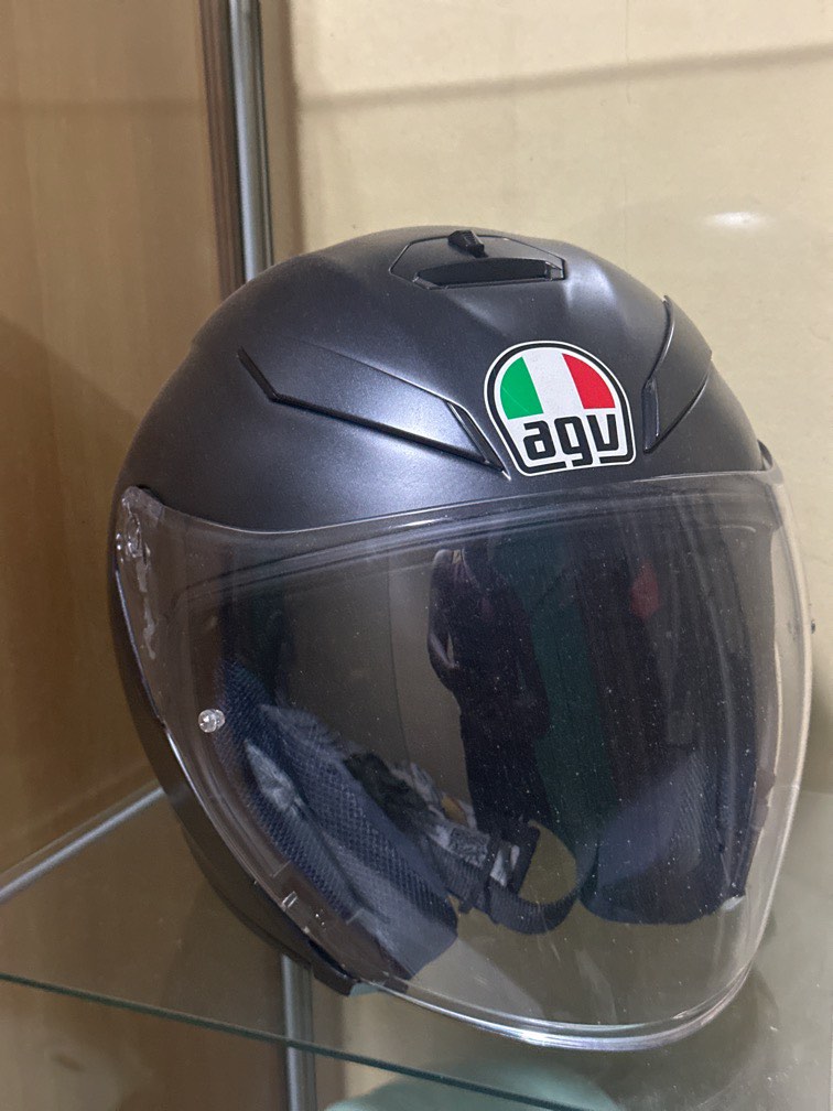 AGV K-5 Jet Helmet Stealth Black, Motorcycles, Motorcycle Apparel on ...