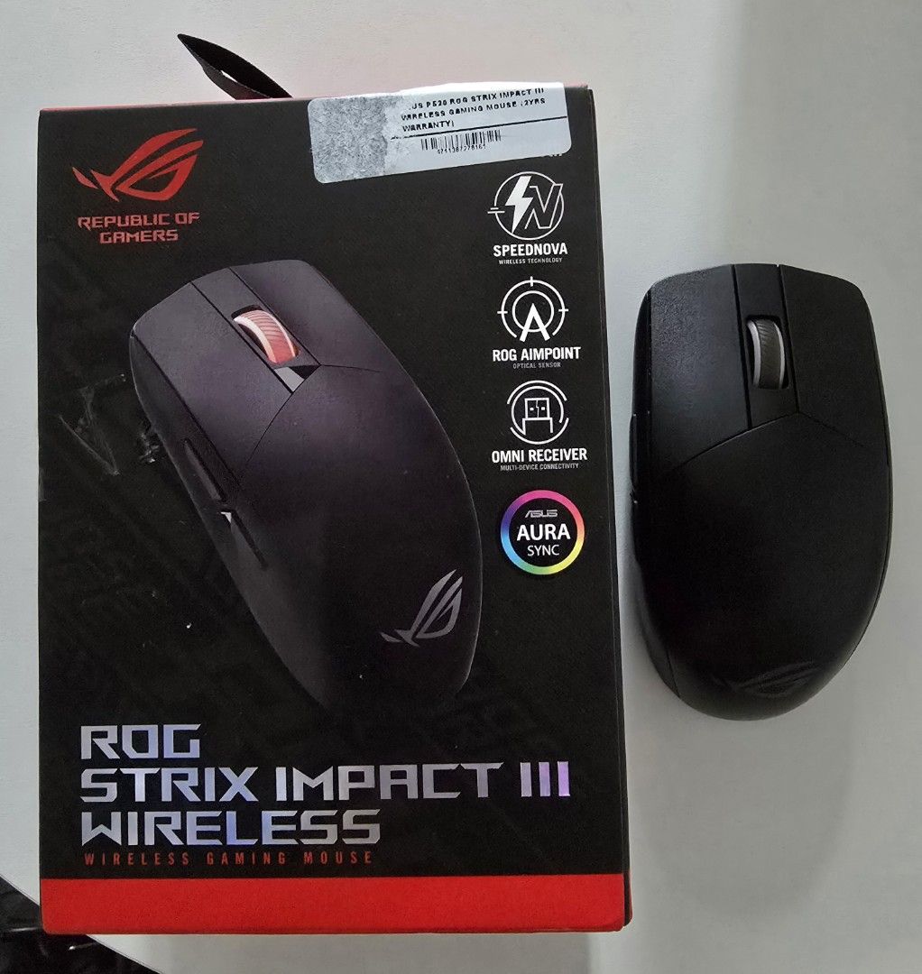ASUS ROG Strix Impact III Wireless Gaming Mouse SpeedNova AimPoint ...