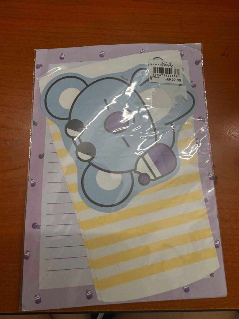 BT21 BTS Koya Letter Set Envelope Set, Hobbies & Toys, Stationery ...