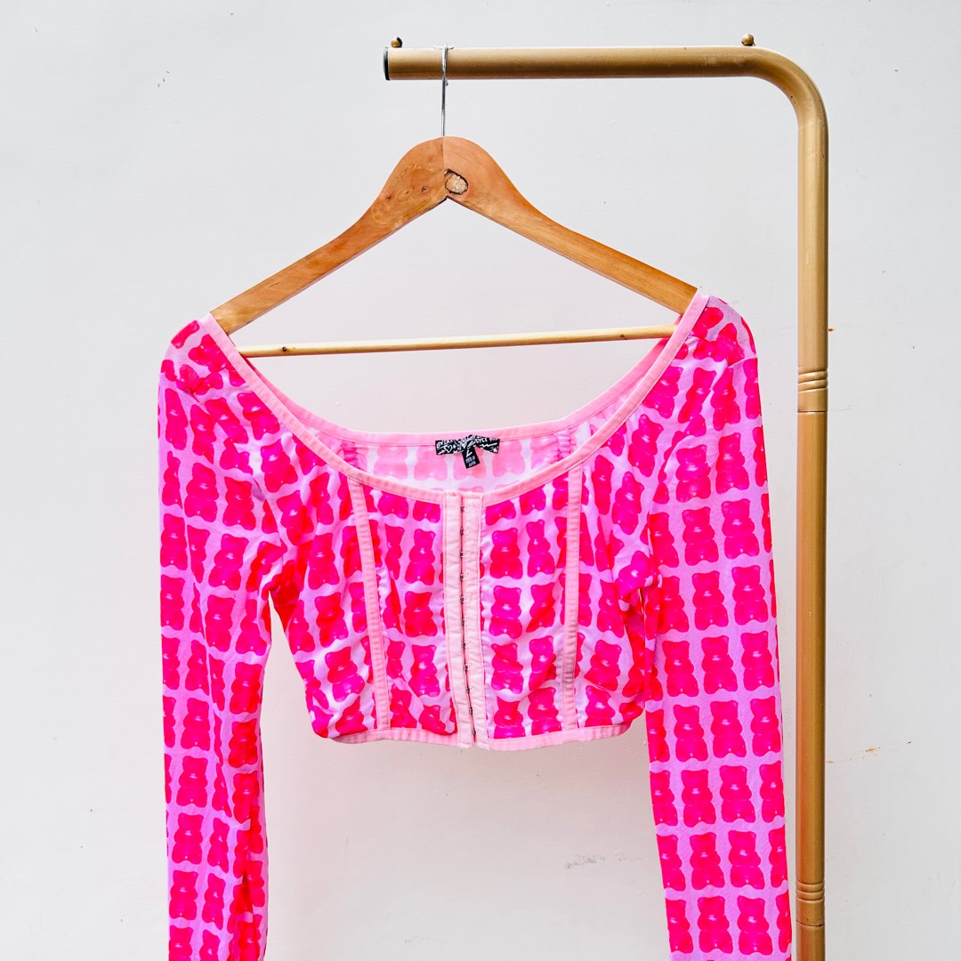 Byce Pink Sheer Top, Women's Fashion, Tops, Longsleeves on Carousell