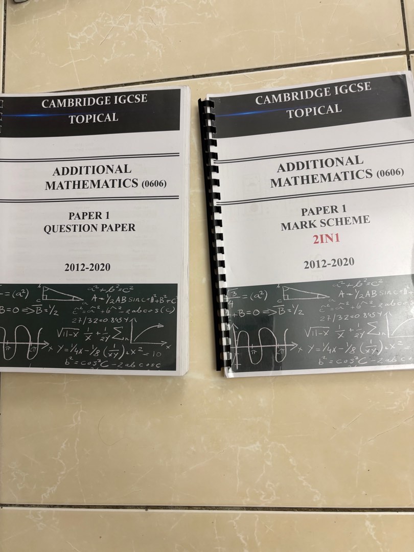 Cambridge Igcse Additional Mathematics Past Year Paper 1 2012 2020