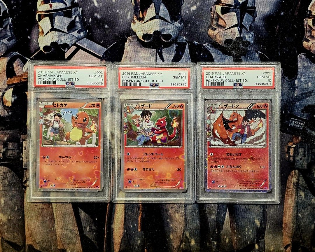 Charizard Charmeleon Charmander Psa10s Pokeyun 1st Ed Sequential 10s