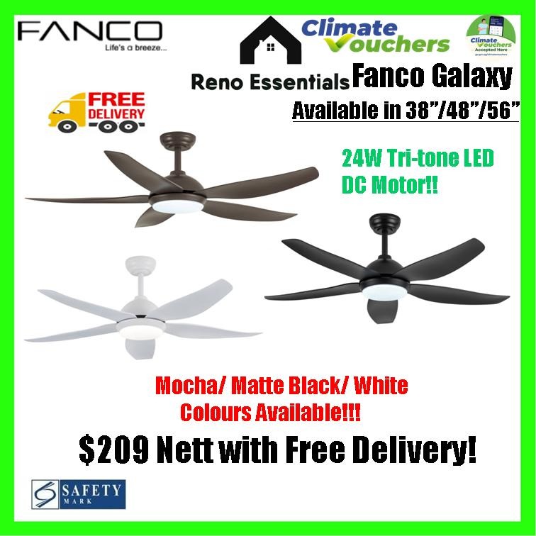 Climate Voucher Fanco Galaxy 5 Ceiling Fan // DC Motor Renoessentials ...