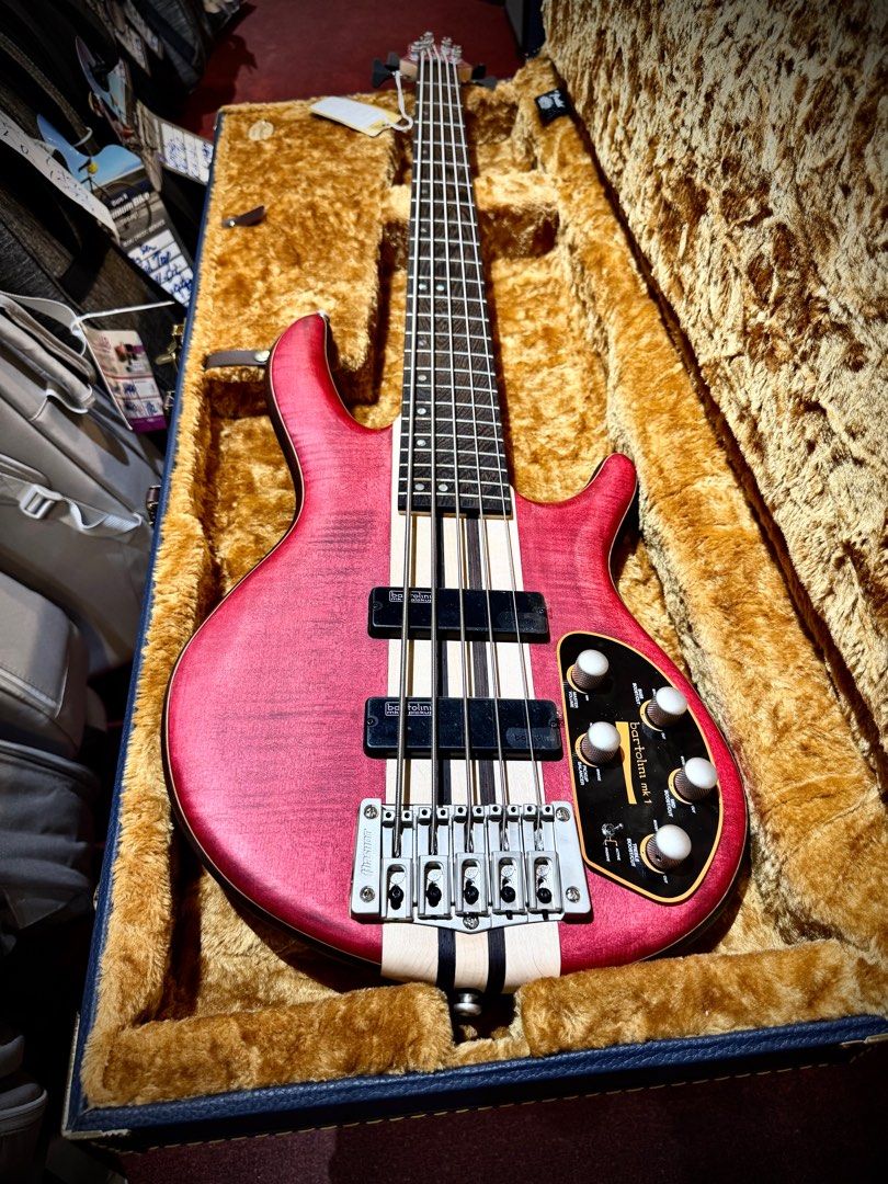 Cort A5 Plus FMMH 5-String Bass Guitar Rosewood Fretboard With Bag - Open Pore Black Cherry ...