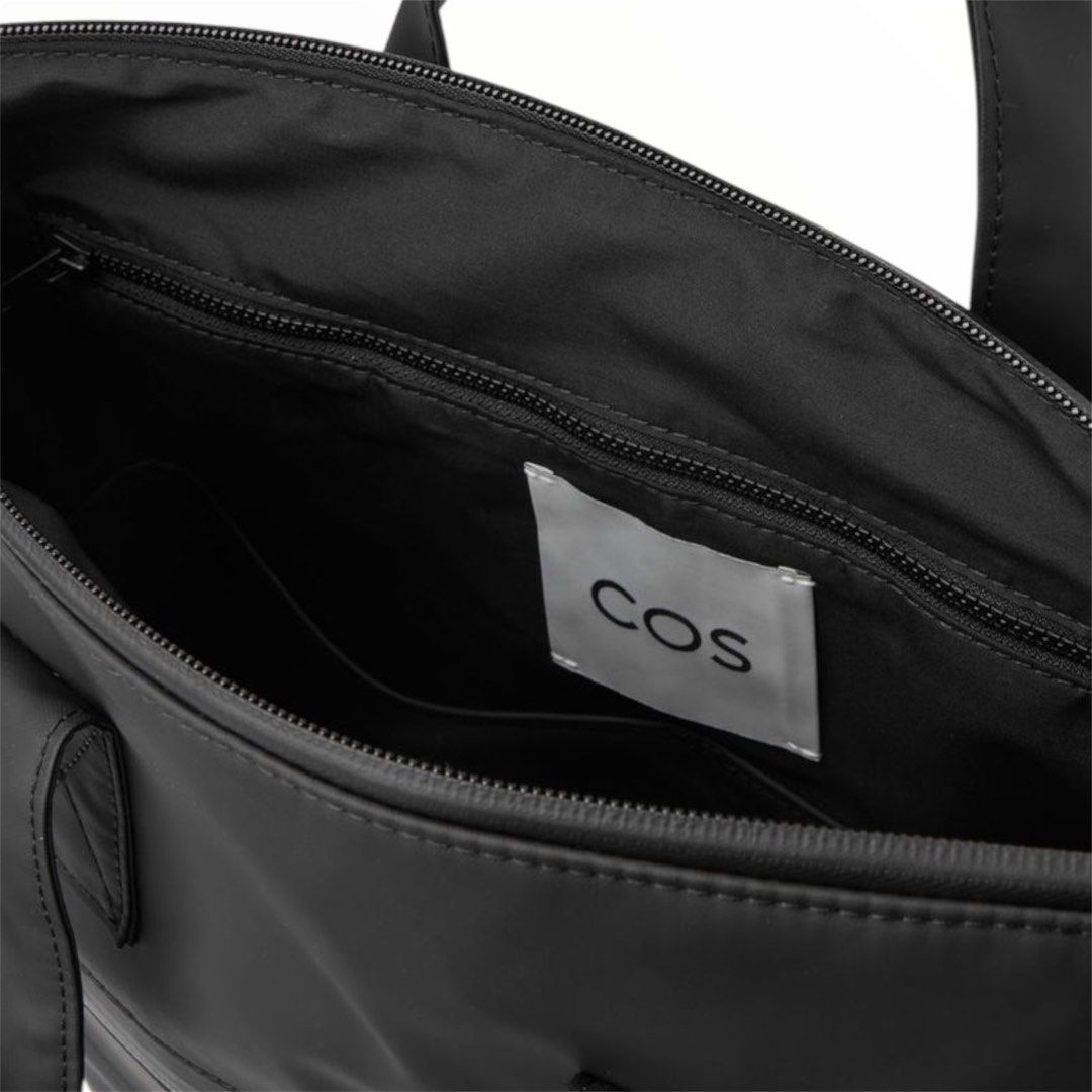 COS Unisex Rubberized Finish Water Repellant Zippered Tote Sling ...