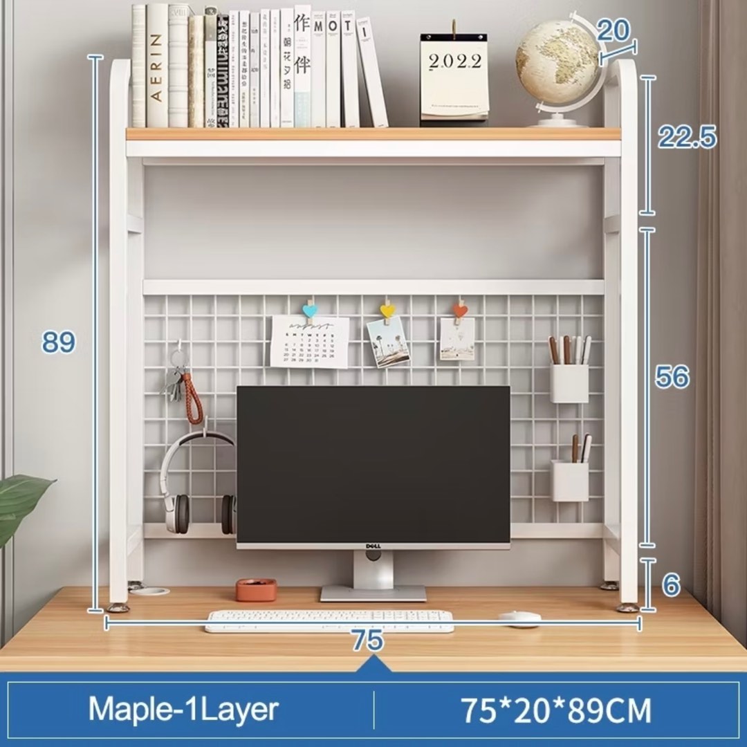 Desktop Organizer Shelf | Space Saving Tabletop Shelf With Grid Board ...