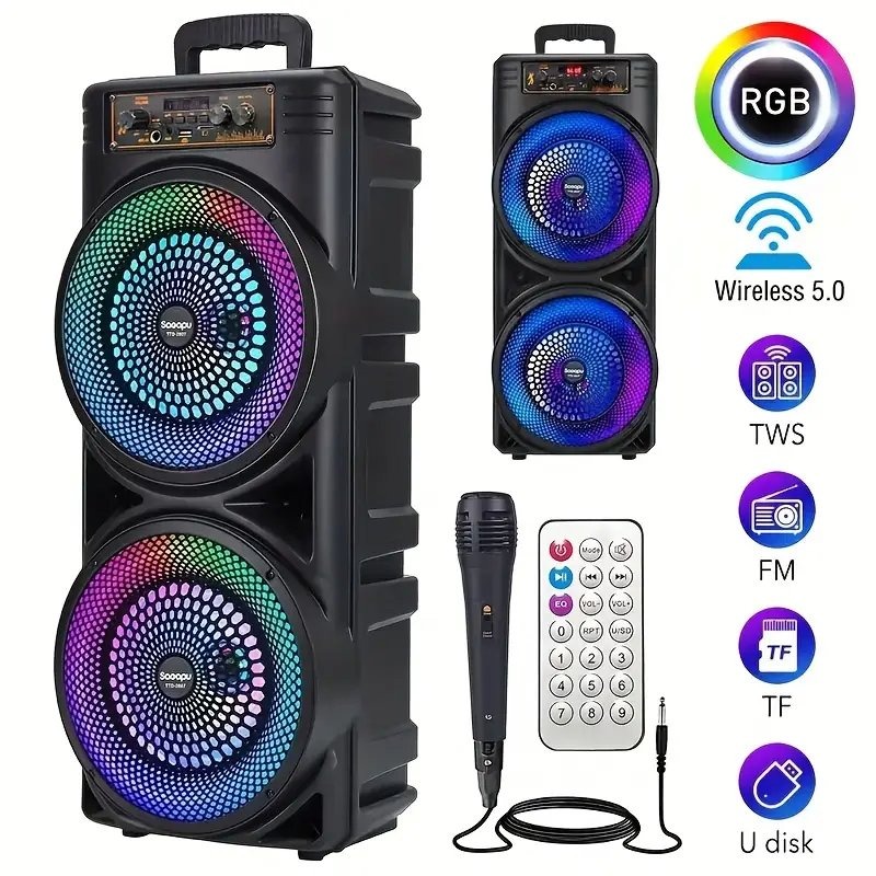 Dual 8-inch Speakers Running Lights Aperture High-power Speakers ...