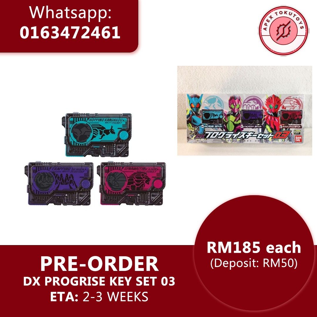 Dx Progrise Key Set 03 Lion Kangaroo Spider Kamen Rider Zero One ...
