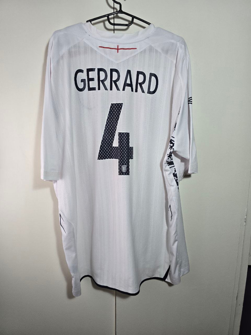England 2006 home jersey #4 Gerrard, Men's Fashion, Activewear on Carousell