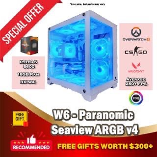 AMD Gaming desktop customised RGB design Paranomic Seaview, Computers ...