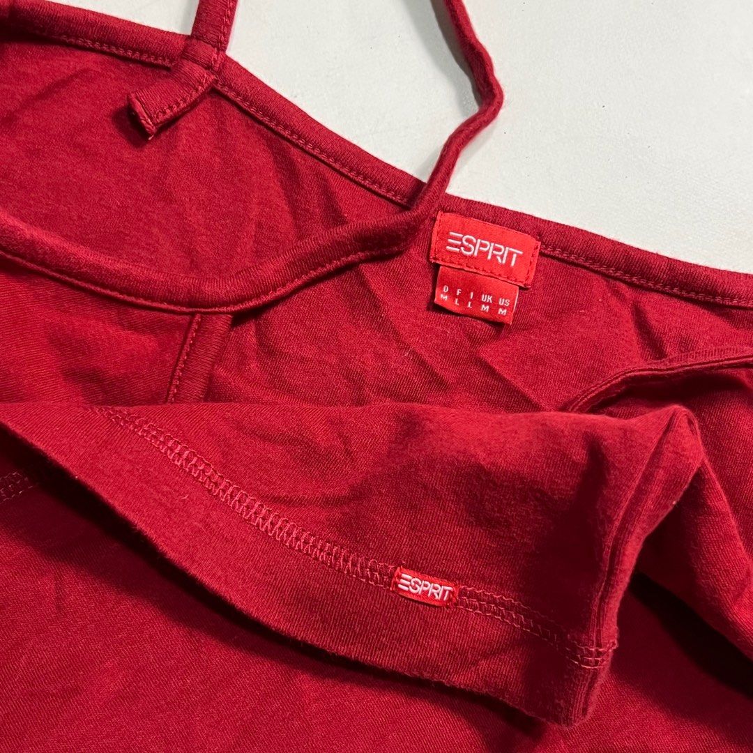 esprit tank top red USA america flag halter top sando sleeveless | y2k ...