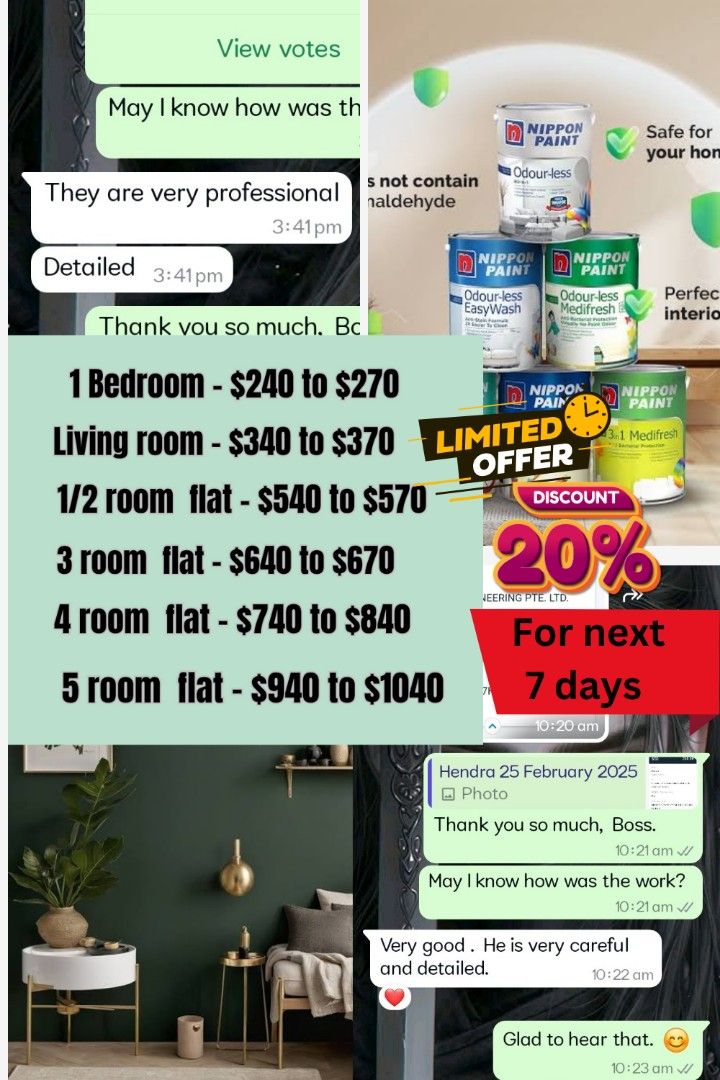 20% offer for next 7 Days with exclusive nippon brand paint for all ...