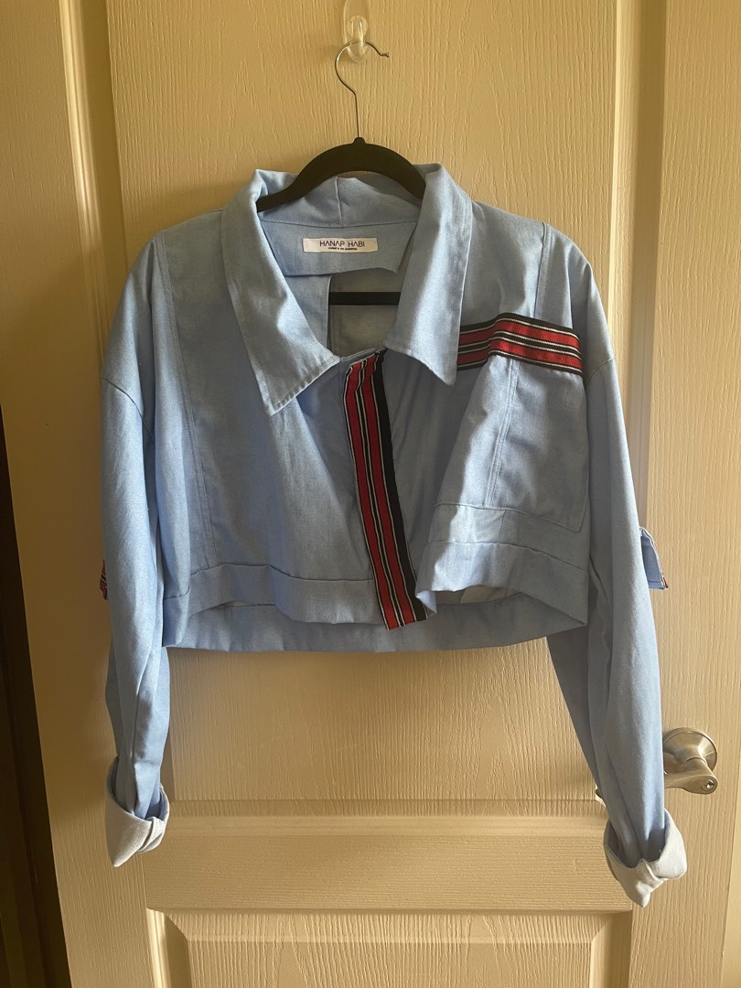 Hanap Habi Denim Jacket with local fabric details, Women's Fashion ...