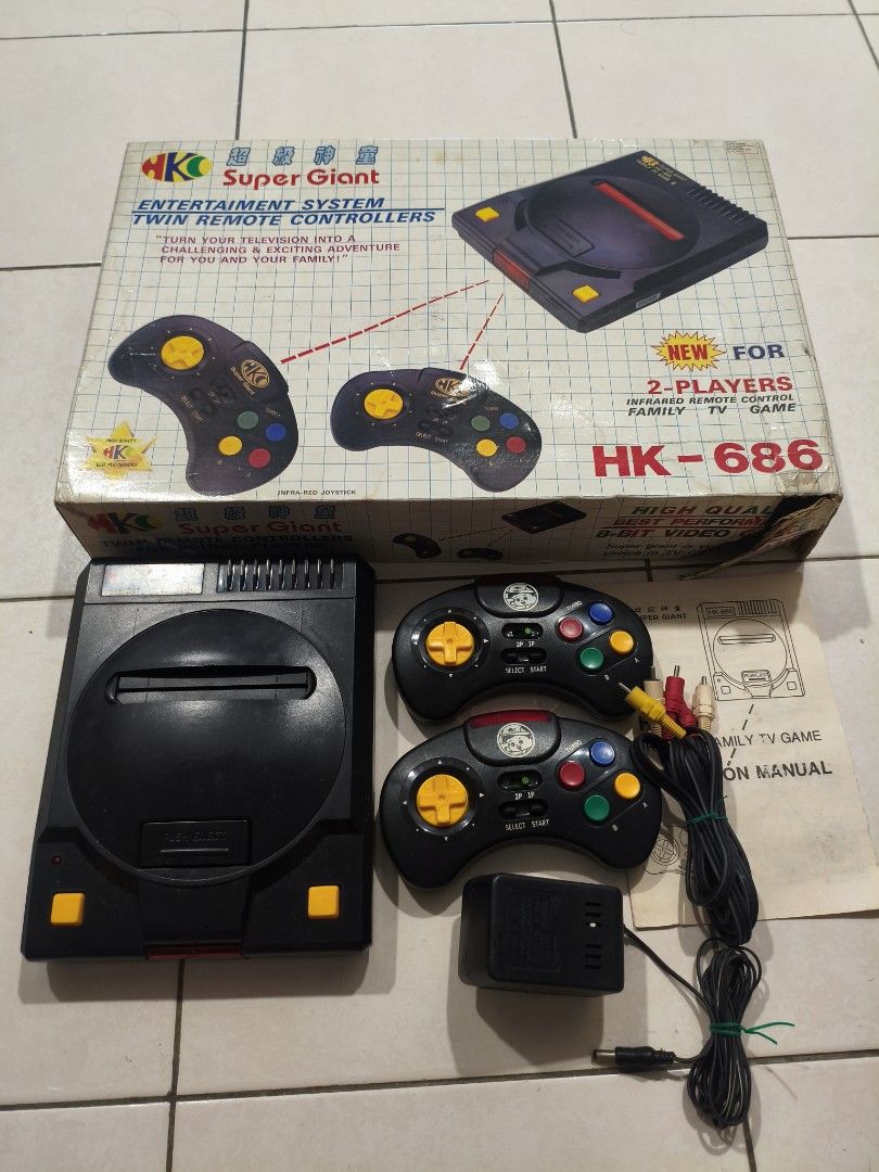HKC Super Giant Famiclone 8 bit console with wireless controller, Video ...