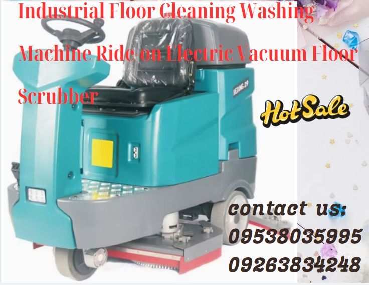 Industrial Floor Cleaning Washing Machine Ride-on Electric Vacuum Floor ...