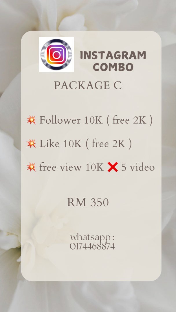 instagram combo ( package C ), Announcements on Carousell