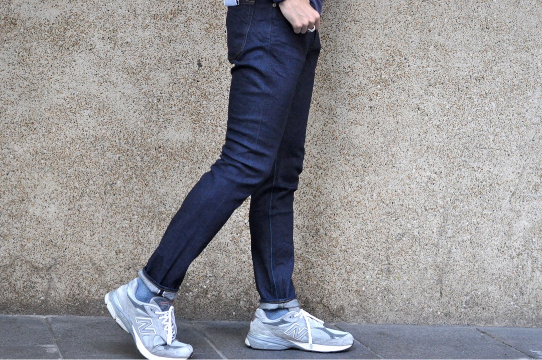 Japan Blue Selvaged 12.5oz "Circle" Indigo Stretch Denim Slim Tapered ...