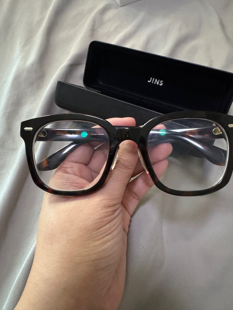 Jins bold oversized tortoise frame eyeglasses, Women's Fashion, Watches & Accessories ...