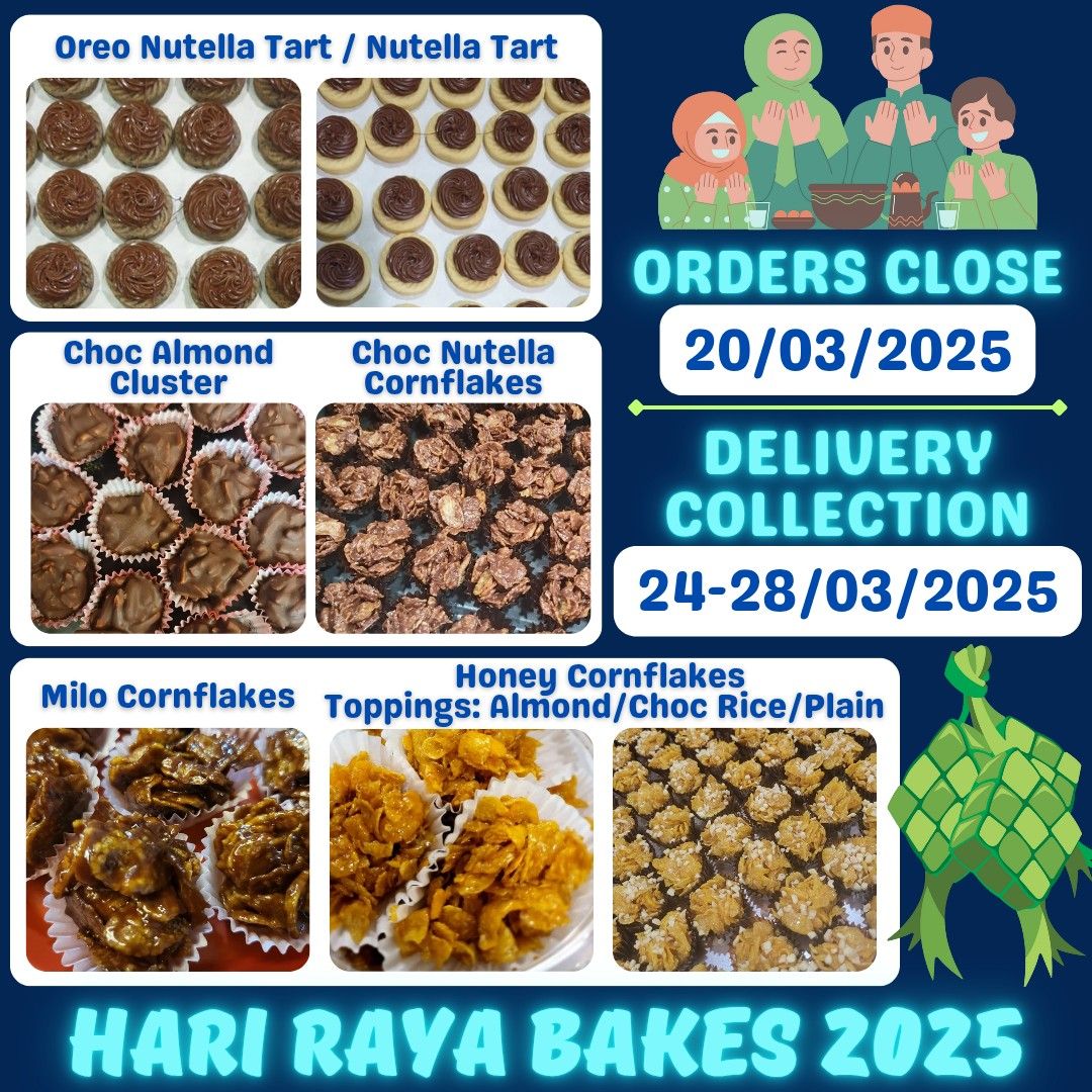 Kuih raya 2025 cornflakes madu kuih tart hari raya nutella tart nutella ...