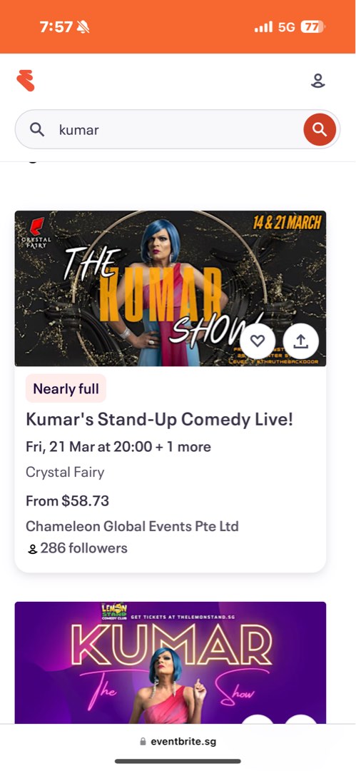 LF 1x THE KUMAR SHOW ON 21 MAR 25, Tickets & Vouchers, Event Tickets on ...