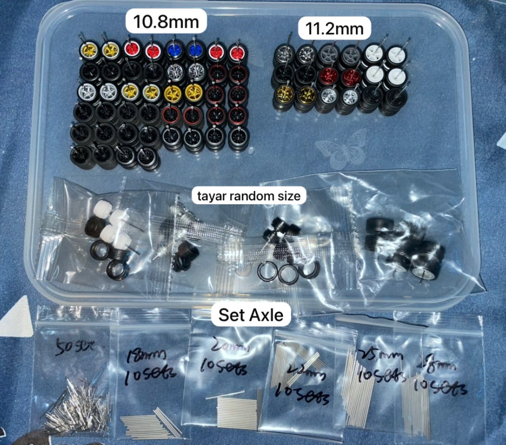 LOT Tayar getah & Axle untuk Scale 1:64, Hobbies & Toys, Toys & Games ...
