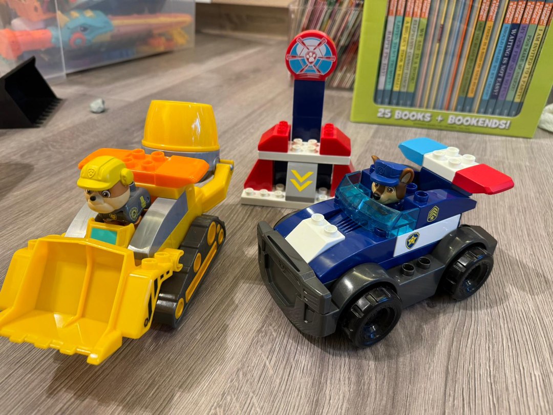 Mega bloks paw patrol Rubble and Chase construction Truck police ...