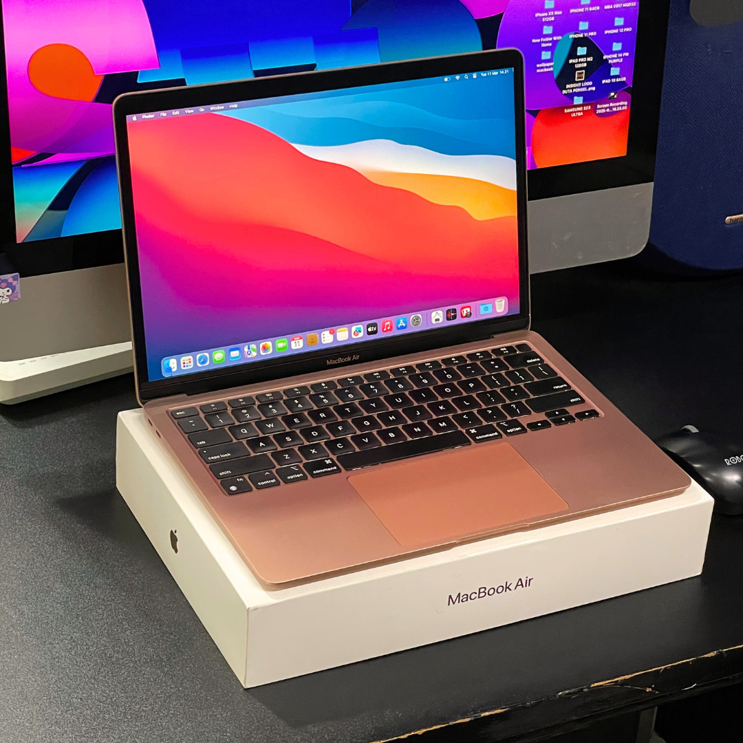 MURAH MACBOOK AIR M1 8GB/256GB GOLD MULUS LENGKAP, Elektronik, Komputer ...