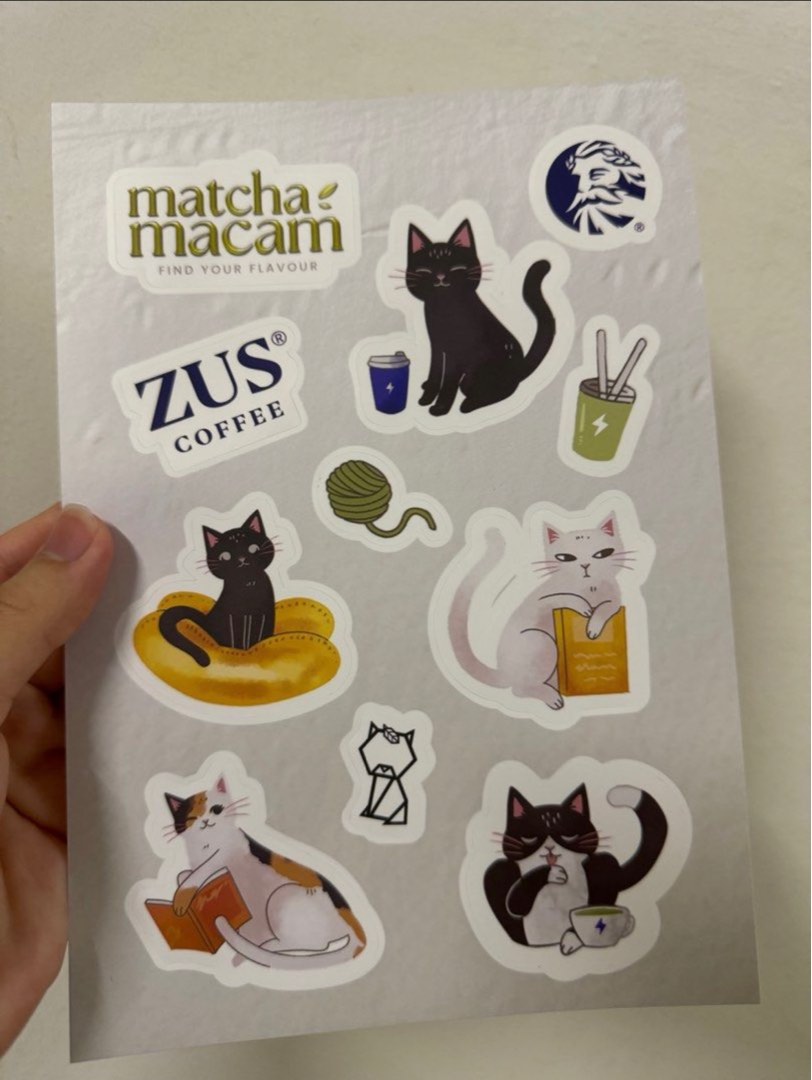 Niko neko matcha stickers set x Zus (include postages), Hobbies & Toys ...
