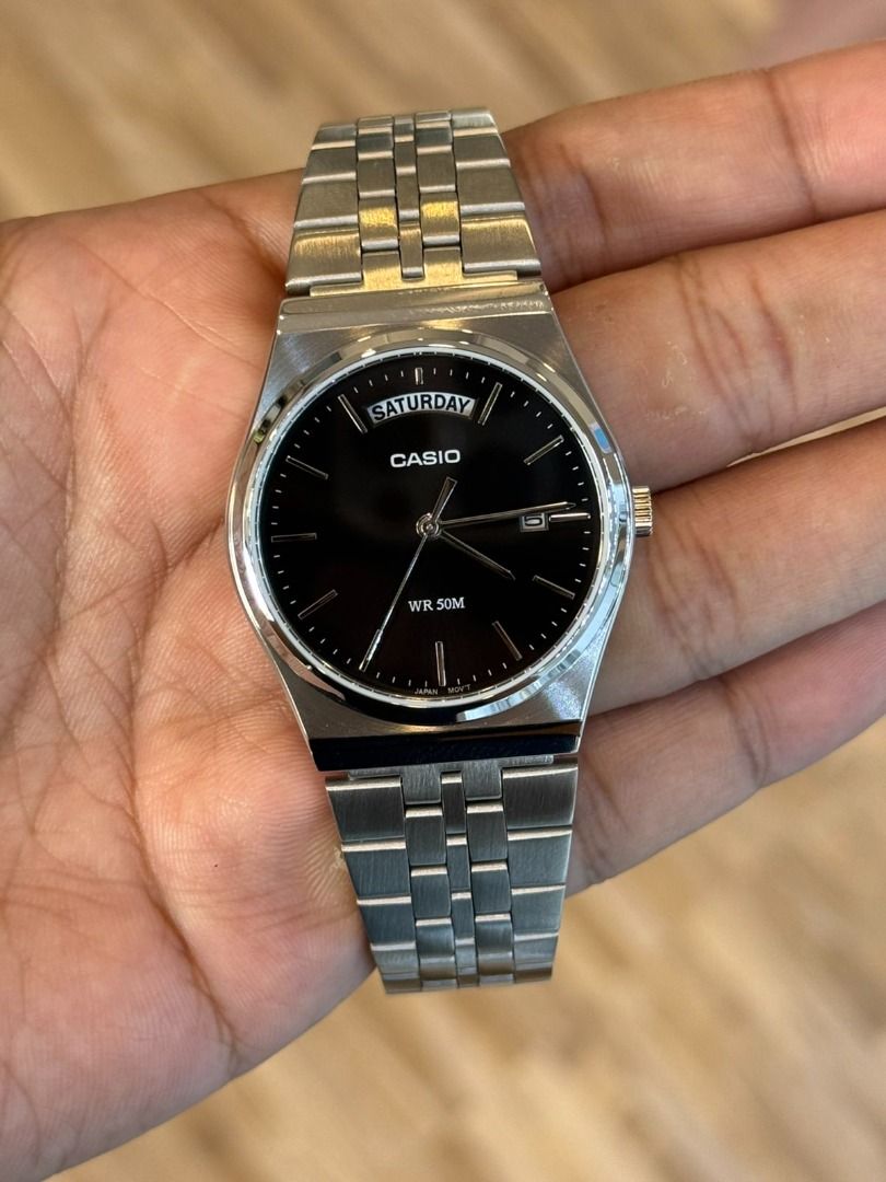ORIGINAL CASIO Analog Black Dial Day & Date Unisex Watch MTP-B146D-1A, Luxury, Watches on Carousell