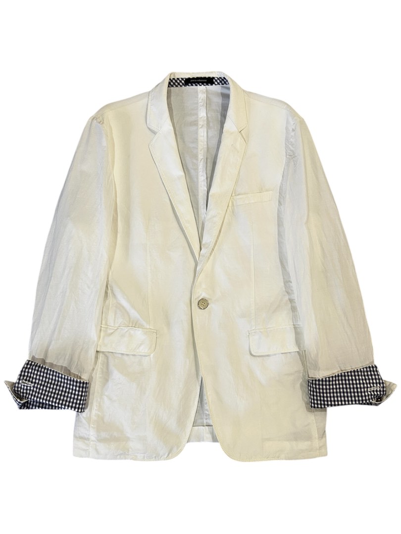 Paco Rabanne White Linen Blazer, Luxury, Apparel on Carousell
